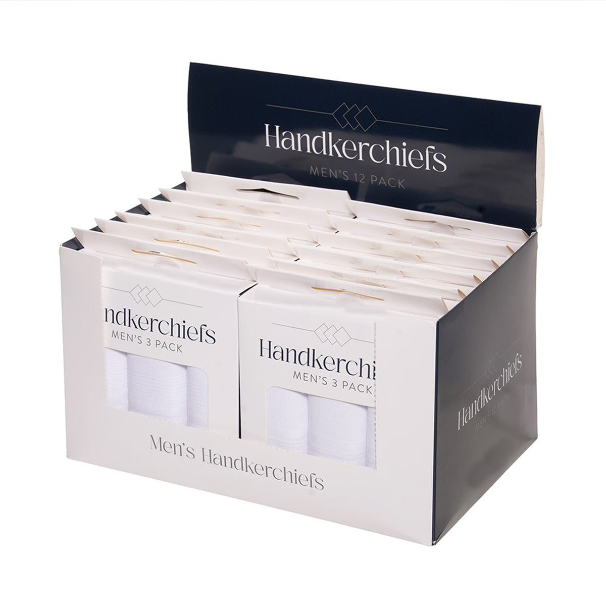 KAV Men’s Handkerchiefs 3 Pack - Plain White Hankies, 40 x 40cm Soft ...