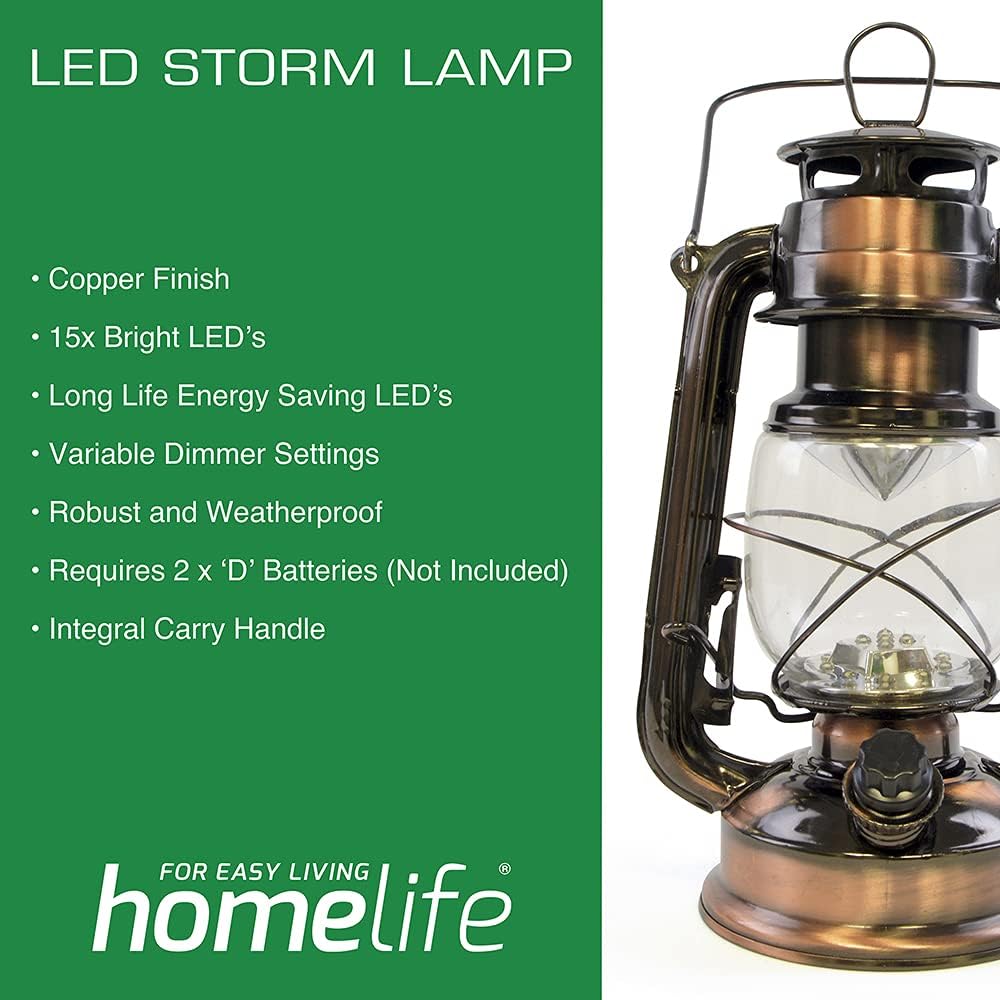KAV Nebraska LED Storm Lamp with 15 Bright LED's / Carry Handle / Weat ...