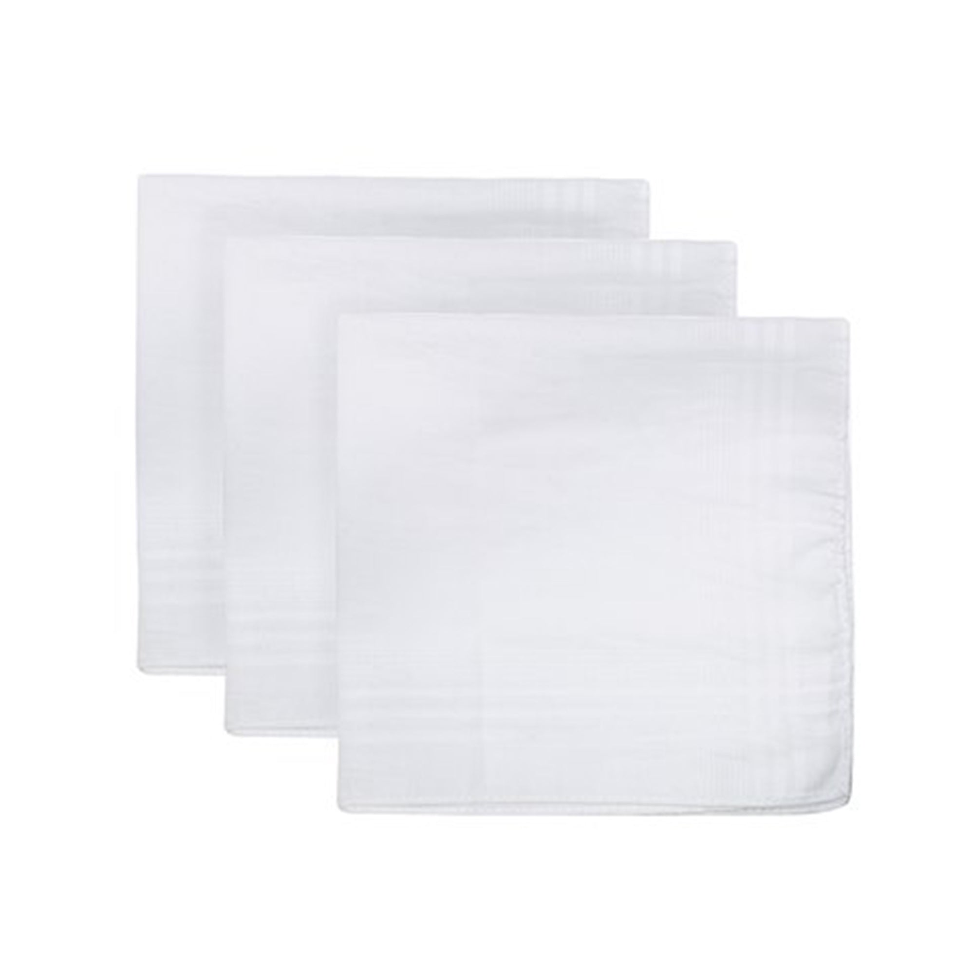 KAV Men’s Handkerchiefs 3 Pack - Plain White Hankies, 40 x 40cm Soft ...